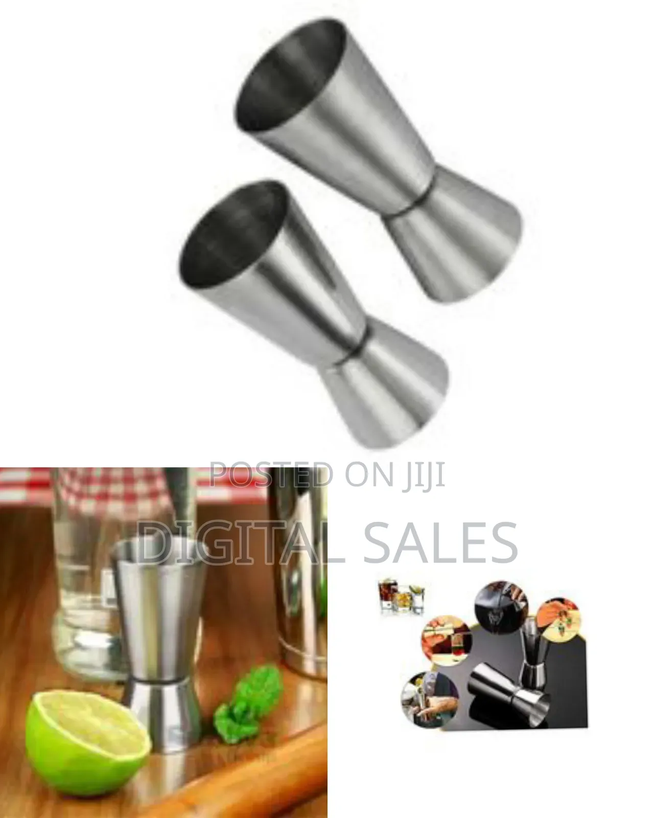2pc Jigger Spirit Cocktail Alcohol Bar Double Shot Measure Cup 25/50 in ...