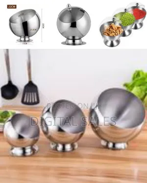 3 Pc Seasoning Serving Bowl With Lids Sugar Salt Storage Container in ...