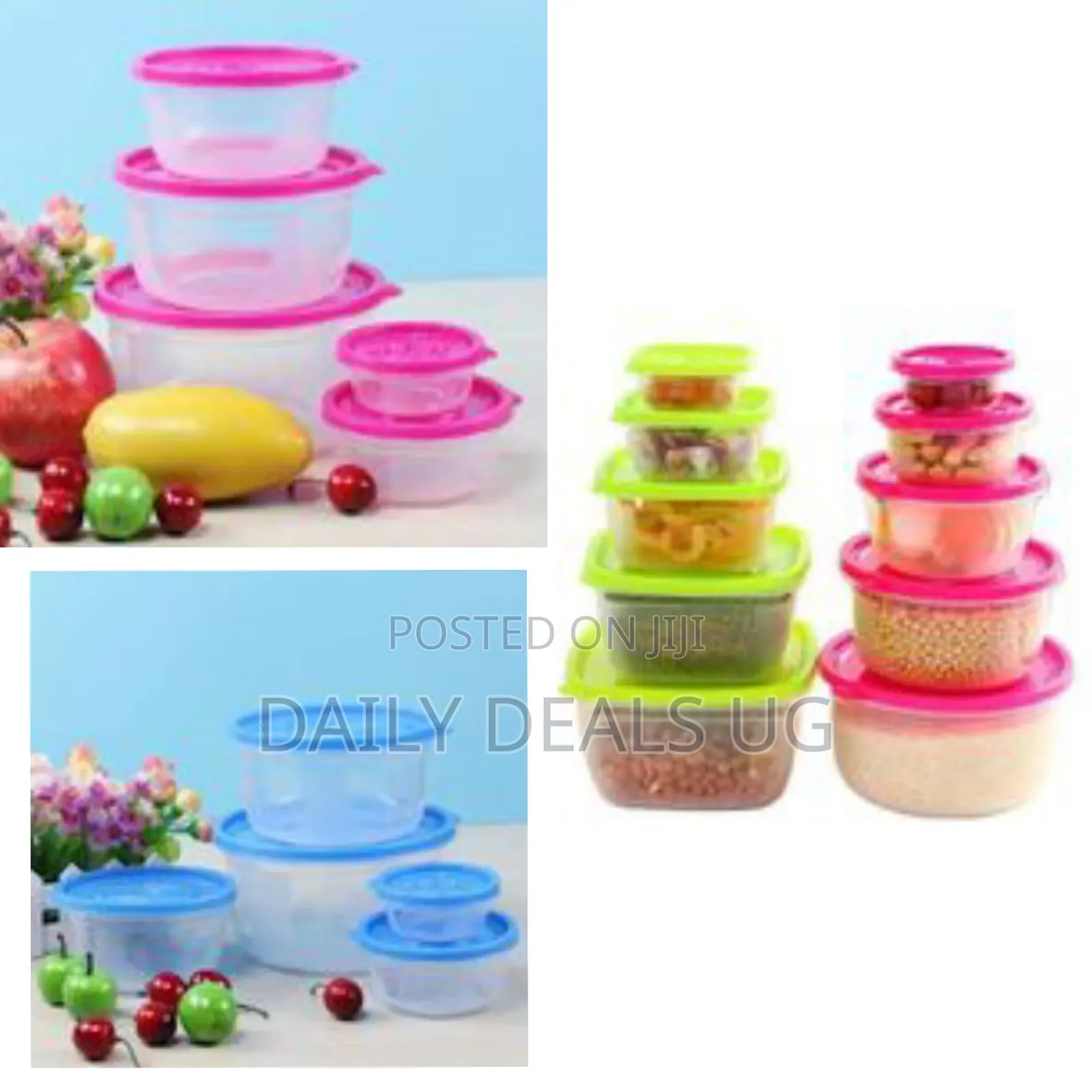 5 Pc Round Airtight Food Storage Containers Tins With Lids,Multi-Color ...