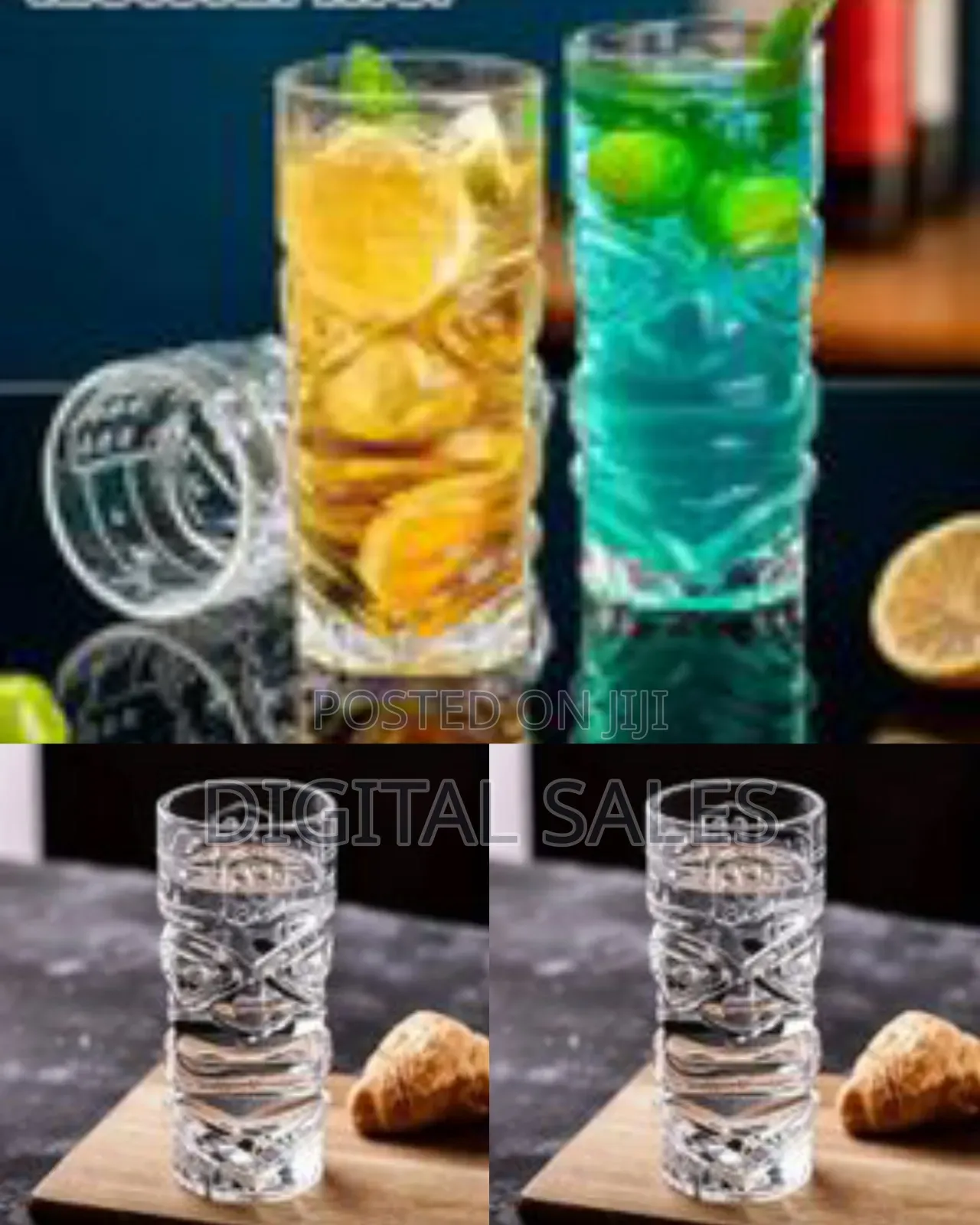 6 Pieces of Glassware Cocktail Glasses Hawaiian Style Tiki Mugs- 400 in ...