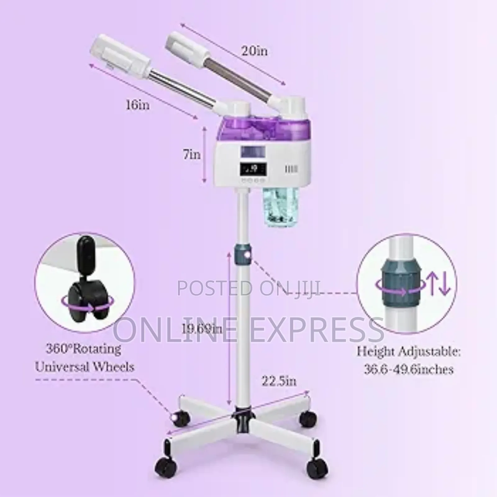 3 In 1 Facial Steamer,Professional Facial Steamer Magnifying Led Lamp ...