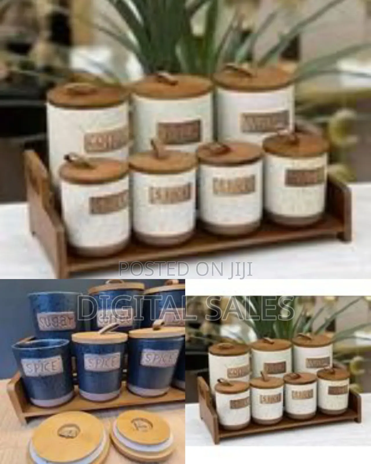Kitchen Canister Set, 7-Piece Ceramic Kitchen Boxes Containers in ...