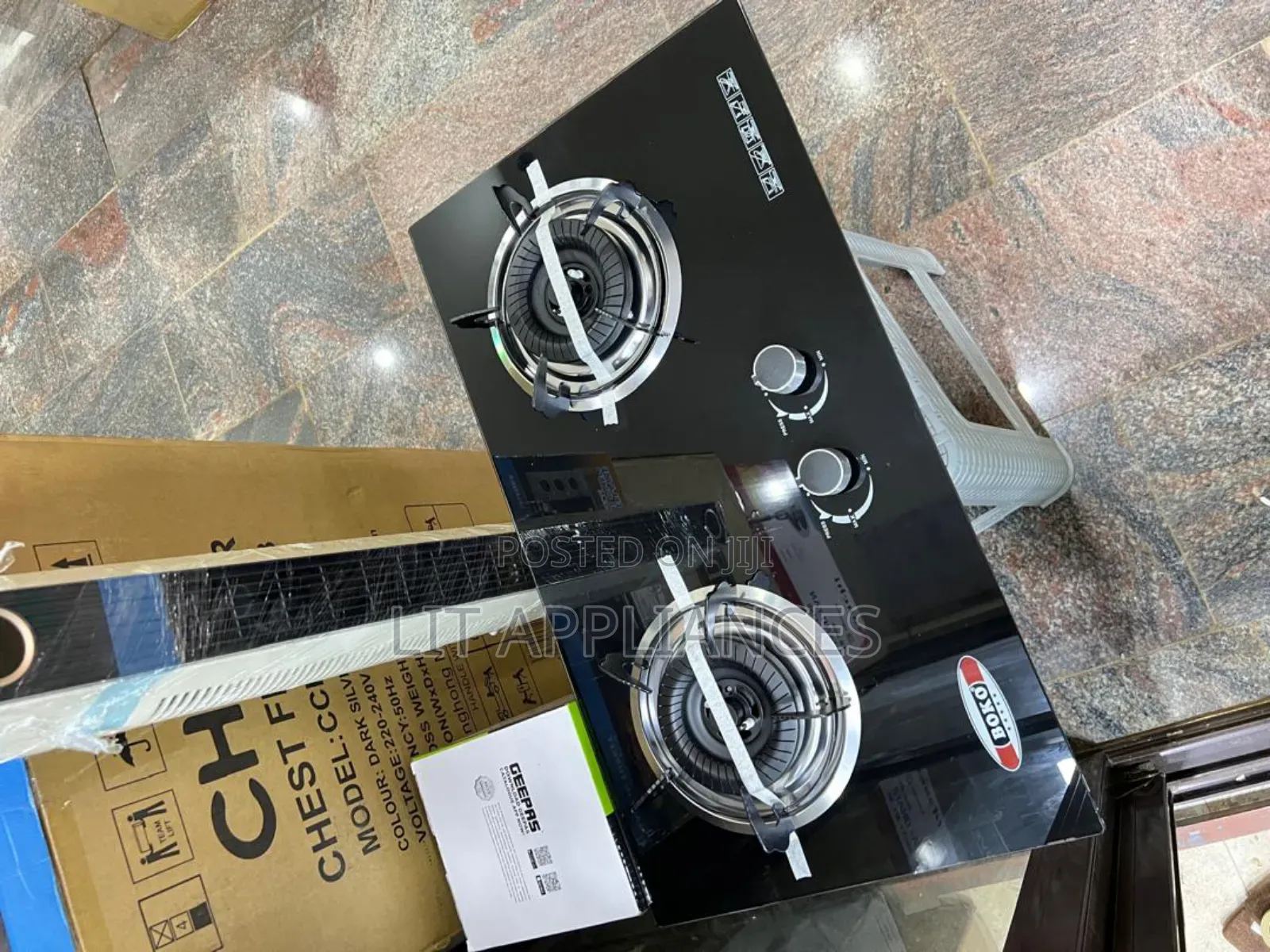 Boko Two Burner Gas Stove, Black Glass, Inbuilt/Table Top. in Central ...