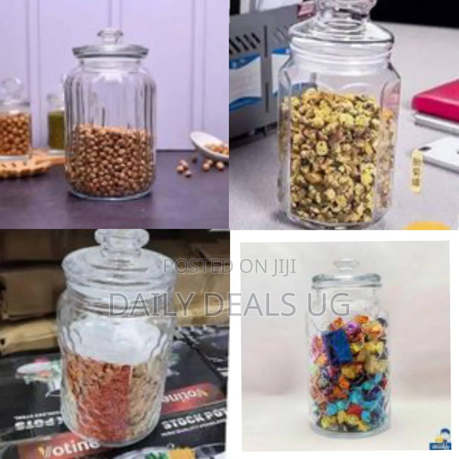 1500 Ml Kitchen Clear Glass Food Storage Pop Jars With Airtight Lid in ...