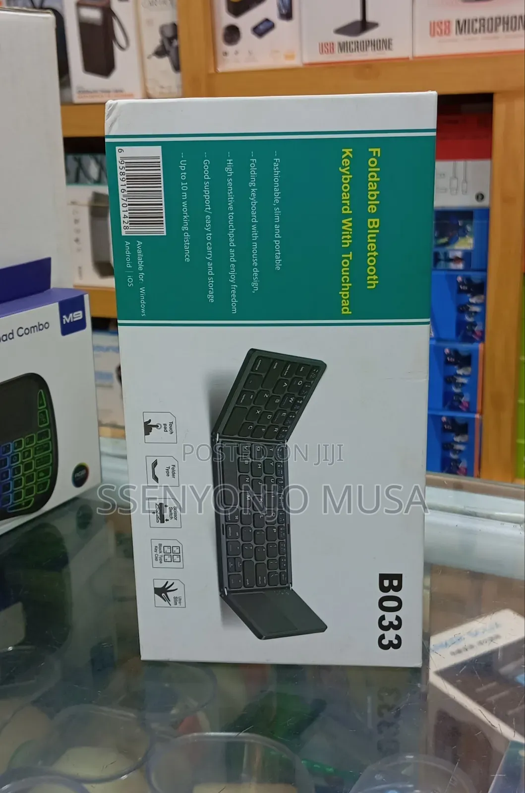 B033 Mini Folding Wireless Bluetooth Keyboard With Touchpad – Black in Central Division ...