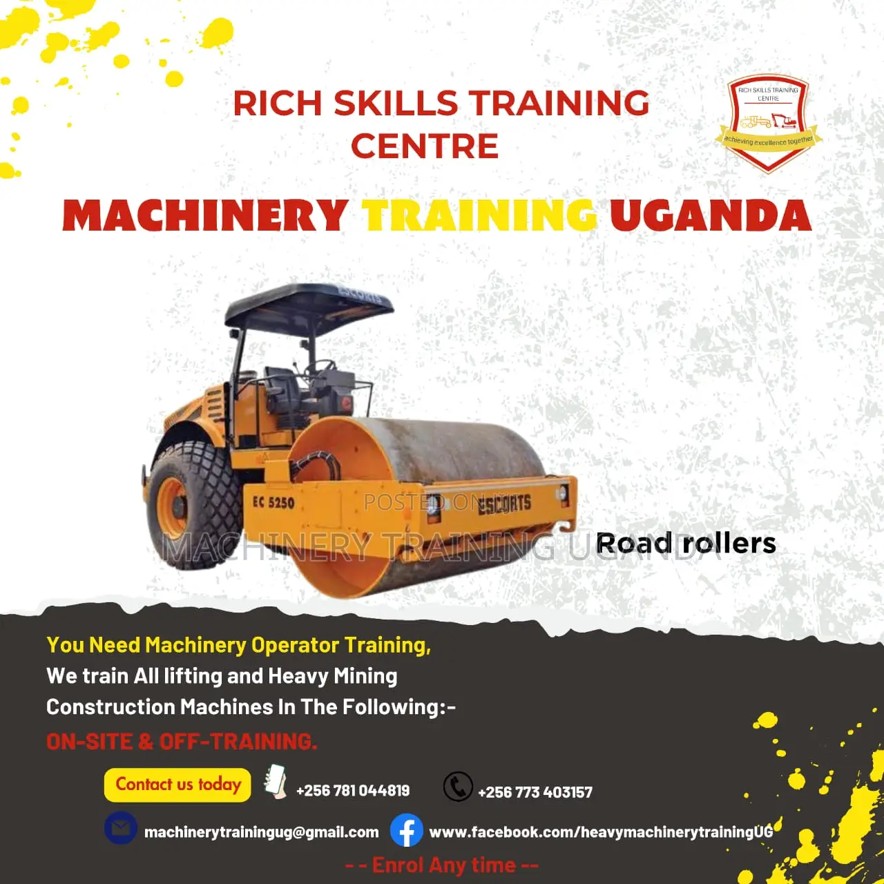 Road Roller Operator Training in Central Division - Classes & Courses, Machinery Training Uganda ...