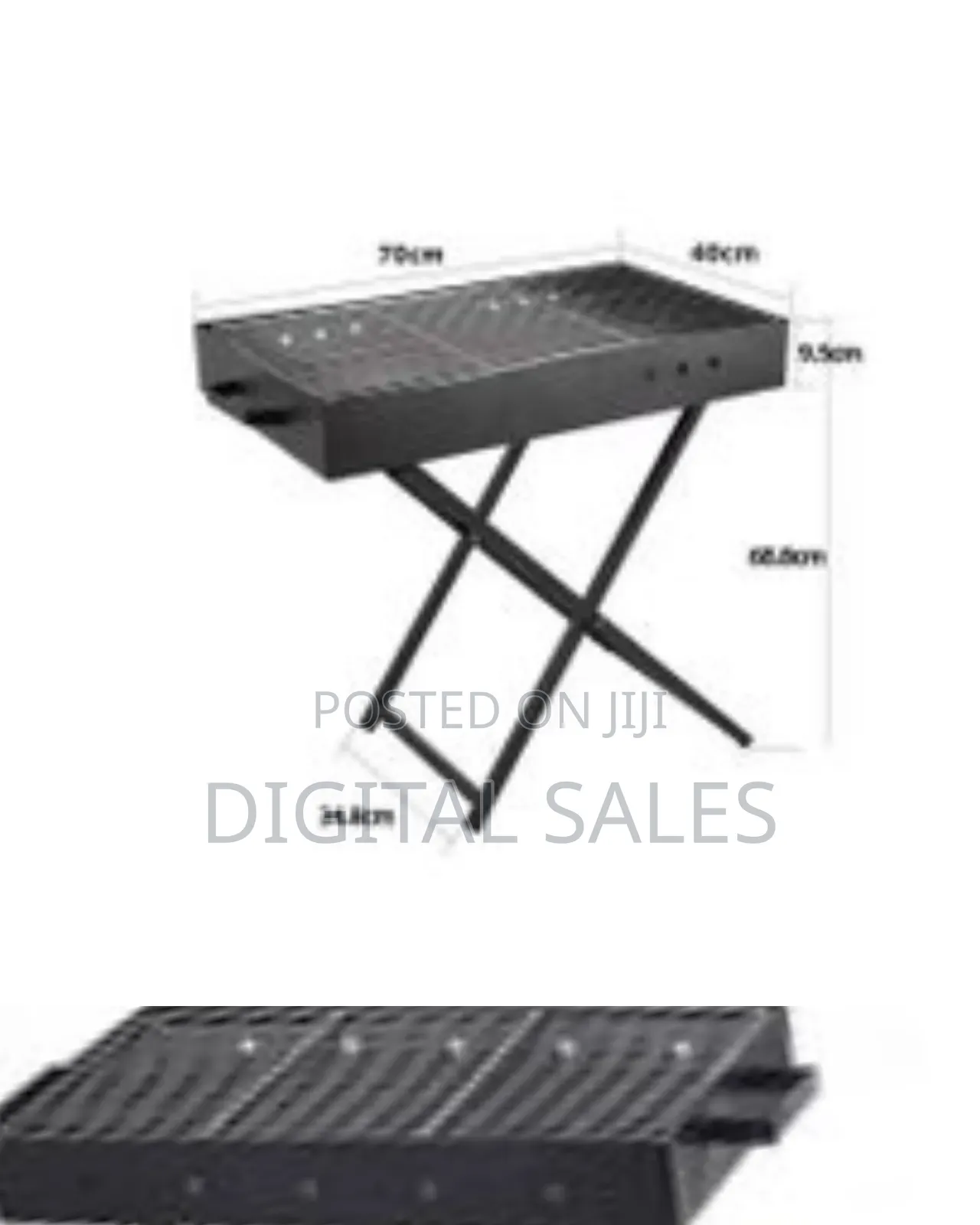 80x30cm Heavy Duty Foldable BBQ Stand With Kabab Smoker Grill Dura in ...