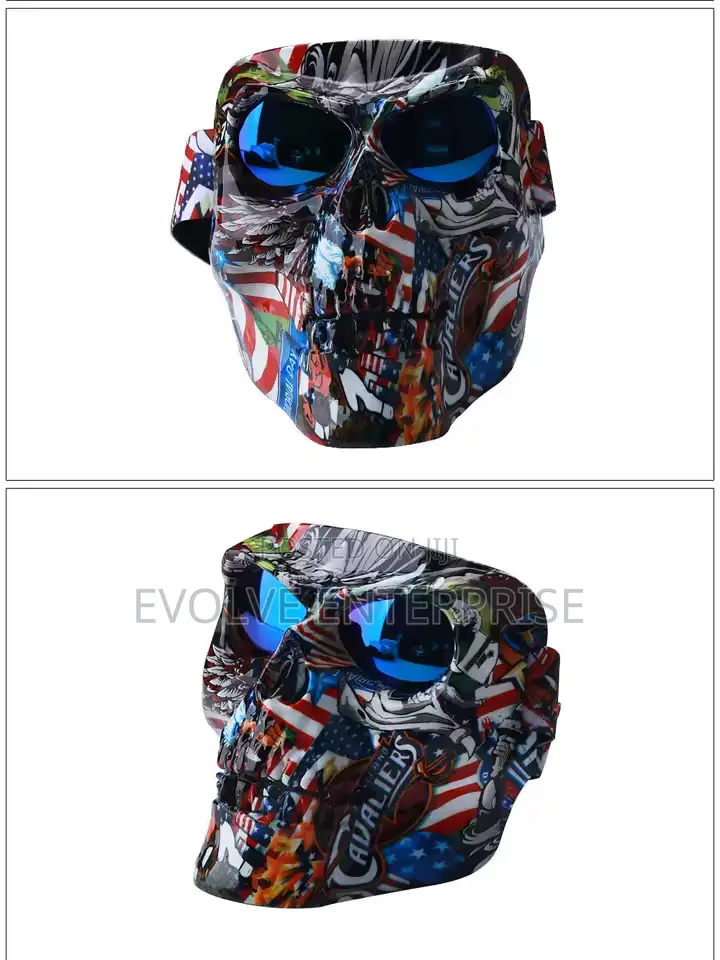 Cool Skull Motorcycle Face Mask Open Face Motorcycle Helmet in Central ...