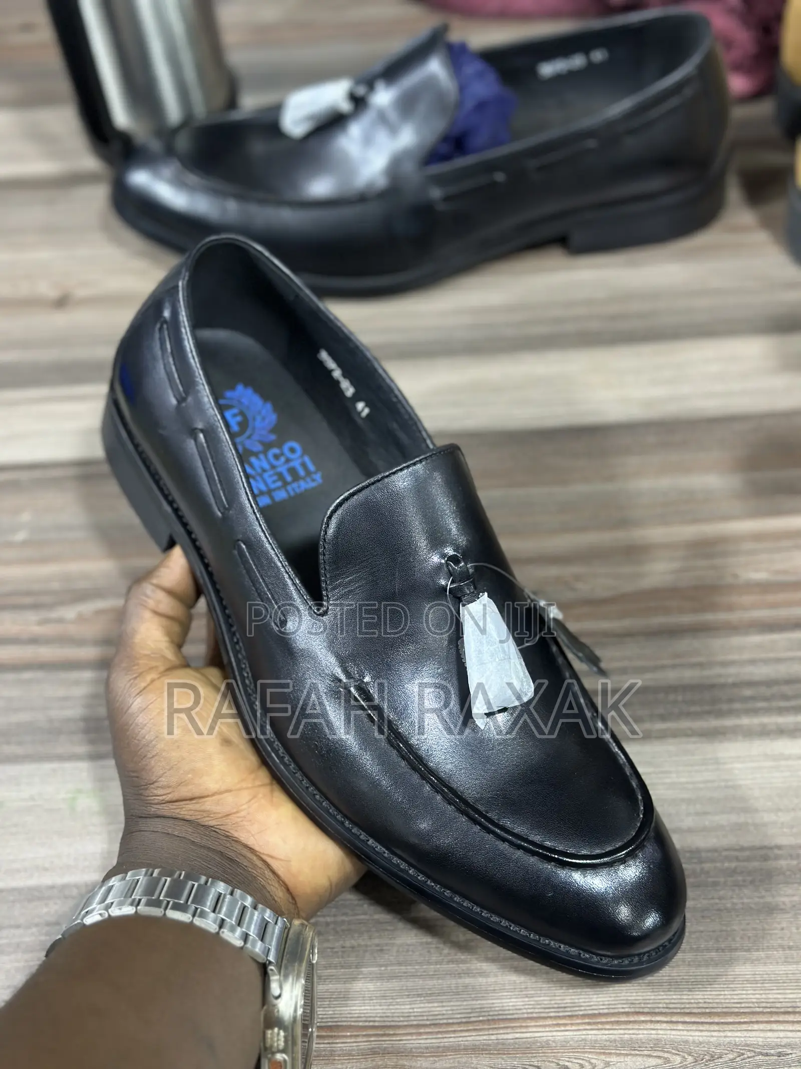 Men’S Black Franco Banetti Tassel Loafers in Central Division - Shoes ...