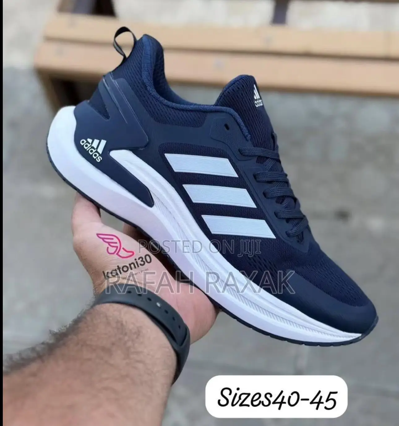 Original Navy Blue/White Adidas Bounce Trainer Running Sneakers in ...