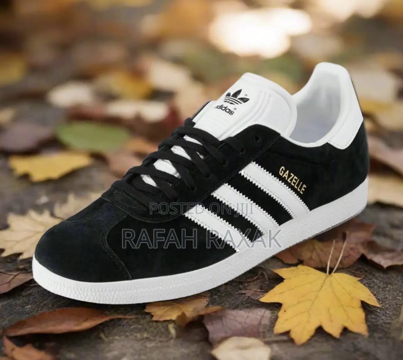 Men’S Black/White Adidas Gazelle Suede Sneakers in Central Division ...
