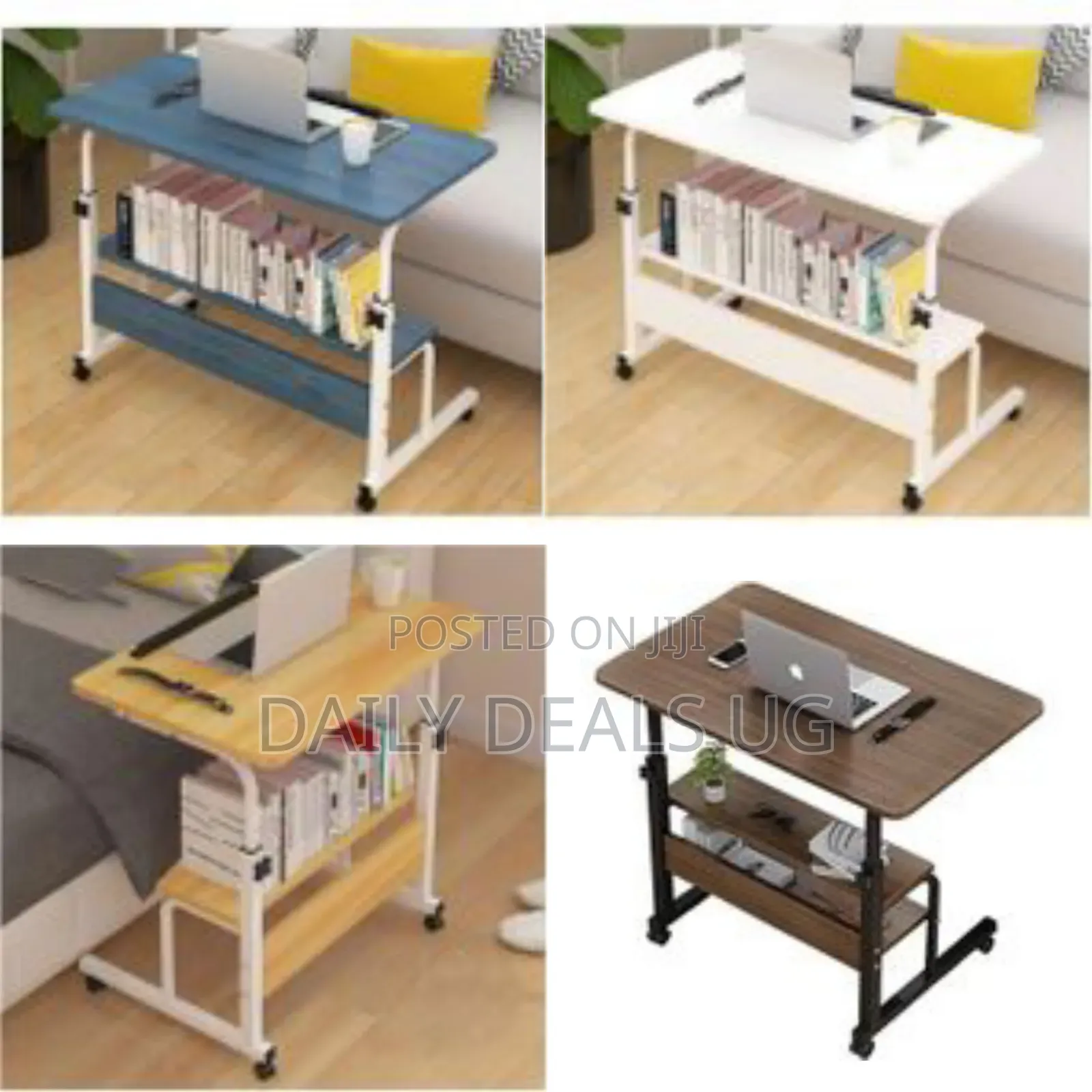 88x45.5x7.5cm Height Adjustable Overbed Corner Mobile Computer Work in ...