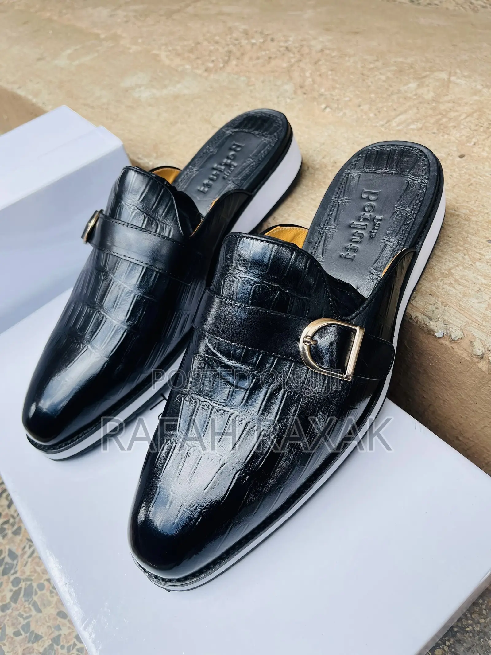 Men’S Super Classic Black Berluti Mule Half Shoes in Central Division ...