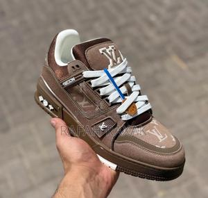 Original Classic Brown Denim Louis Vuitton Lv Trainer Sneakers in ...