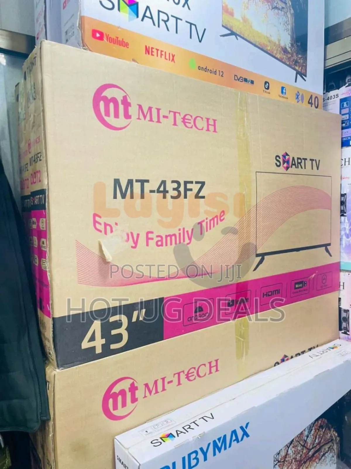 Mitech 43" Inch Smart Tv ( With Netflix) Hdmi, Usb Ports Led Tv- Black ...