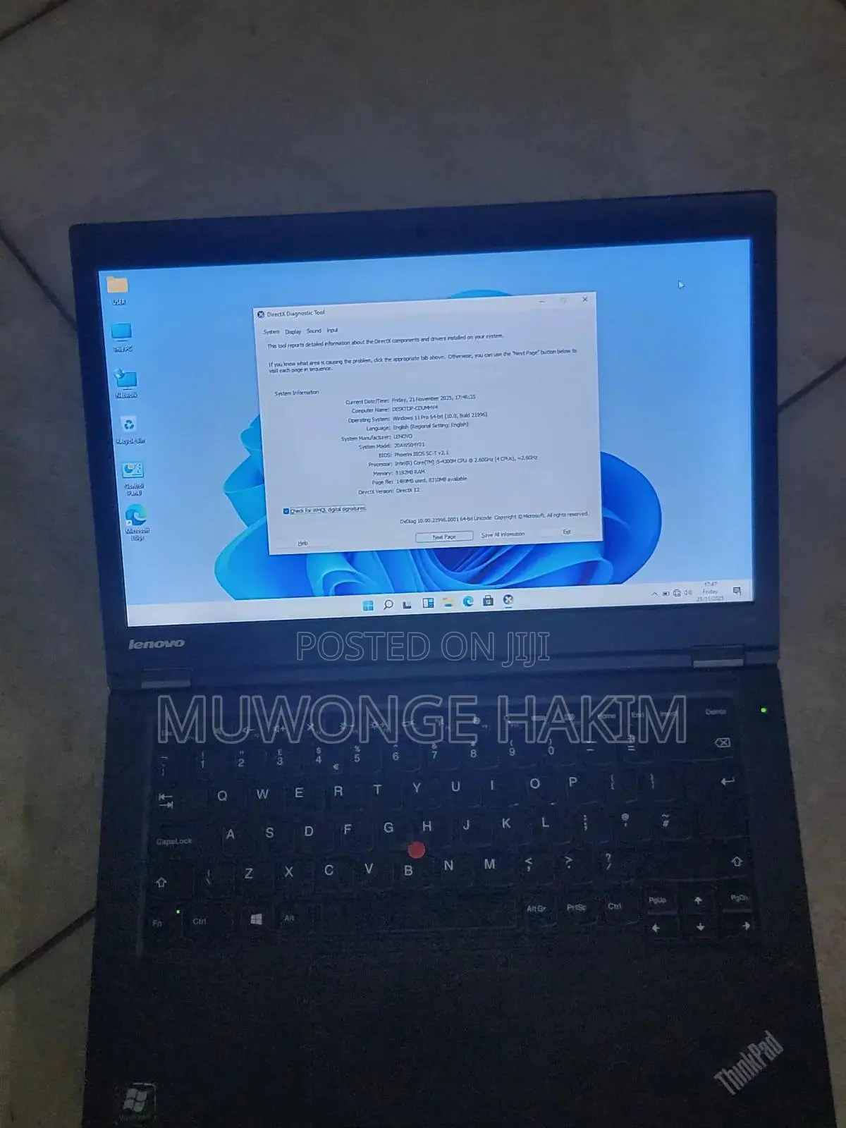 Laptop Lenovo ThinkPad T440p 8GB Intel Core I5 SSD 128GB in Central ...