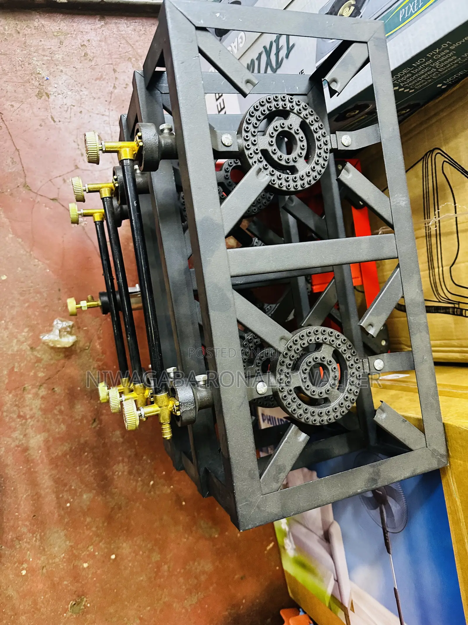 Heavy-Duty, Two-Burner Gas Stove With a Black Steel Frame in Central ...