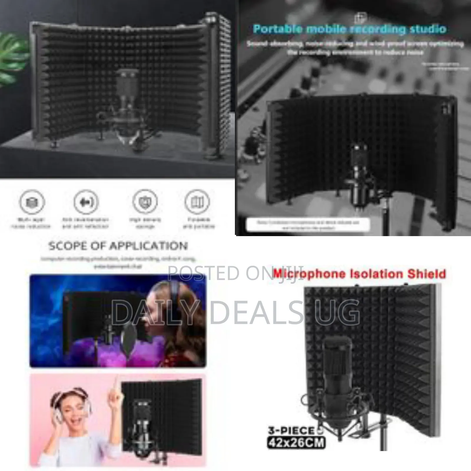 Foldable Adjustable Sound Absorbing Vocal Recording Panel Portable in ...