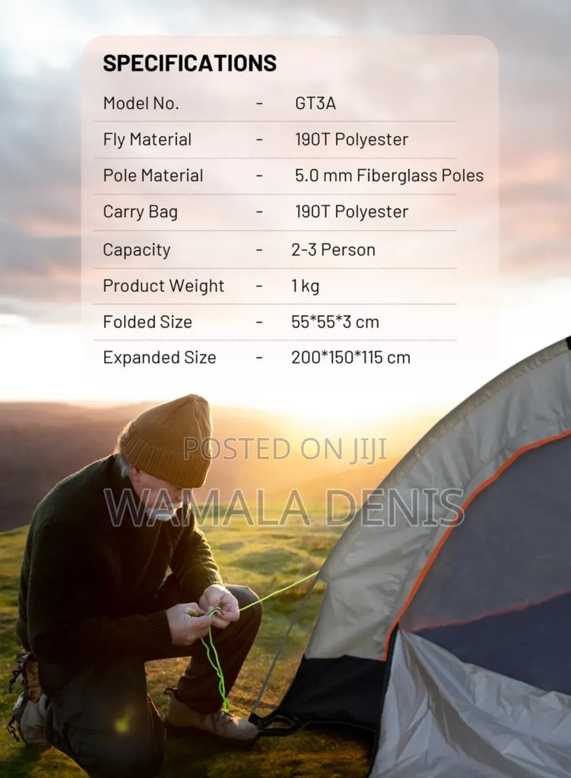 Green Lion Gt3-Plus Camping Tent / / 3 Person Capacity in Central ...