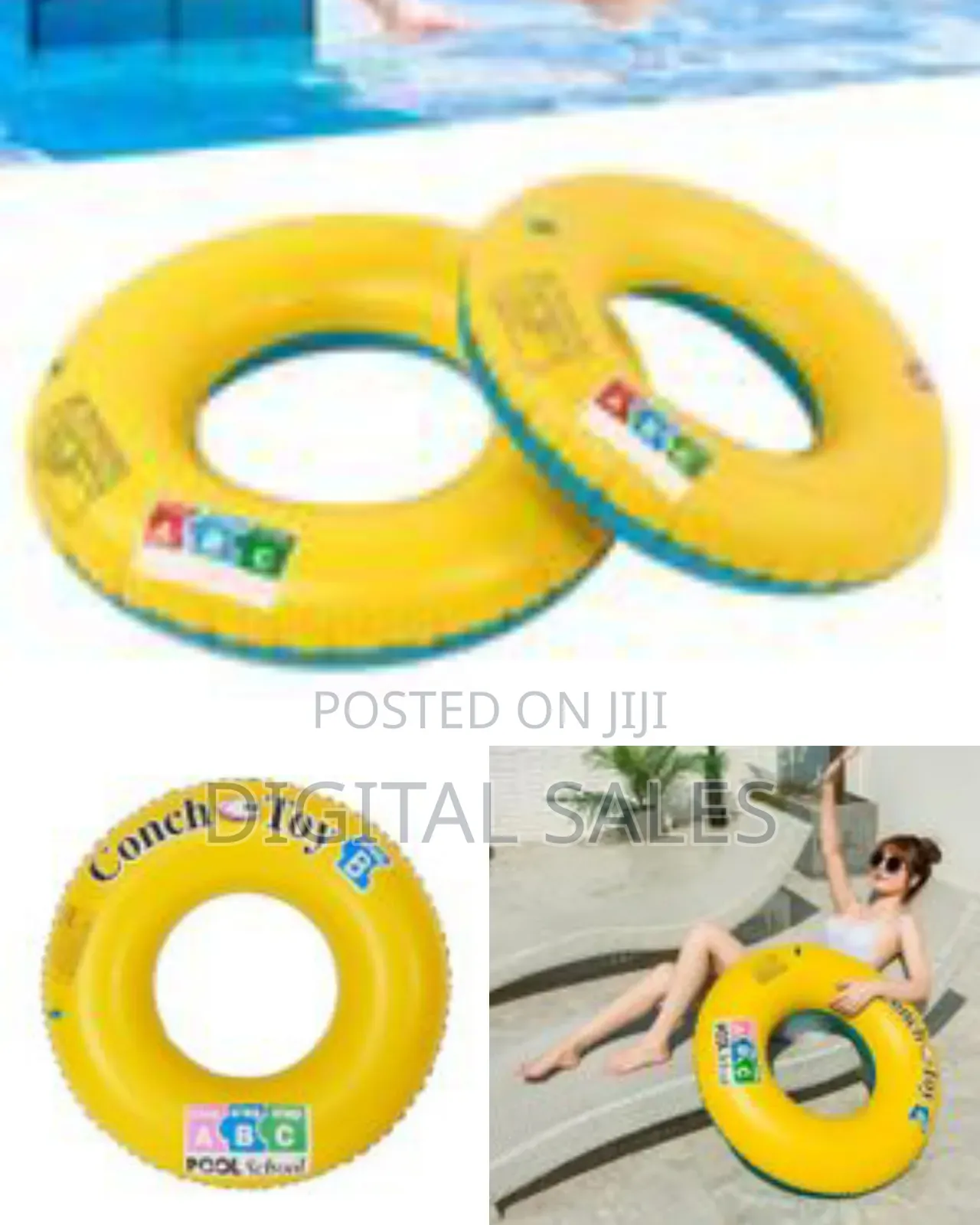 70cm Rubber Swimming Ring Pool Float: Kids and Adults Inflatable in ...