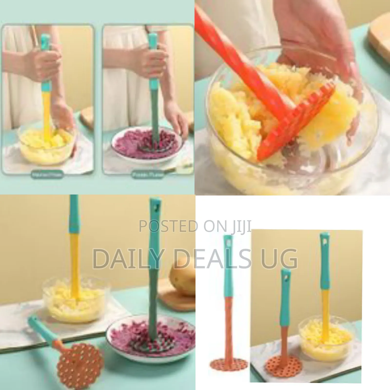 Potato Masher Food Grade Dense Holes Ergonomic Long Handle Manual in ...