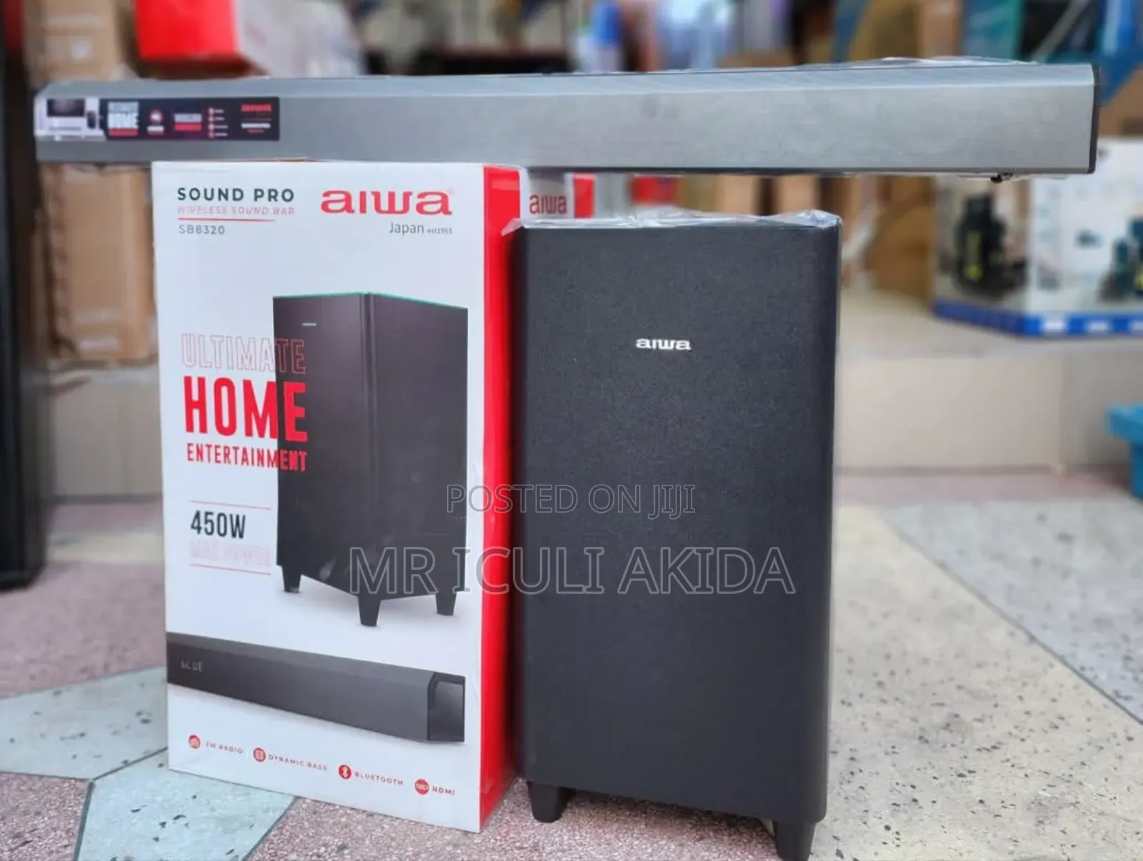 Aiwa 450w Bt,Fm Radio, Hdmi Usb Sound Pro Sb8320 Wireless Sound Bar in ...