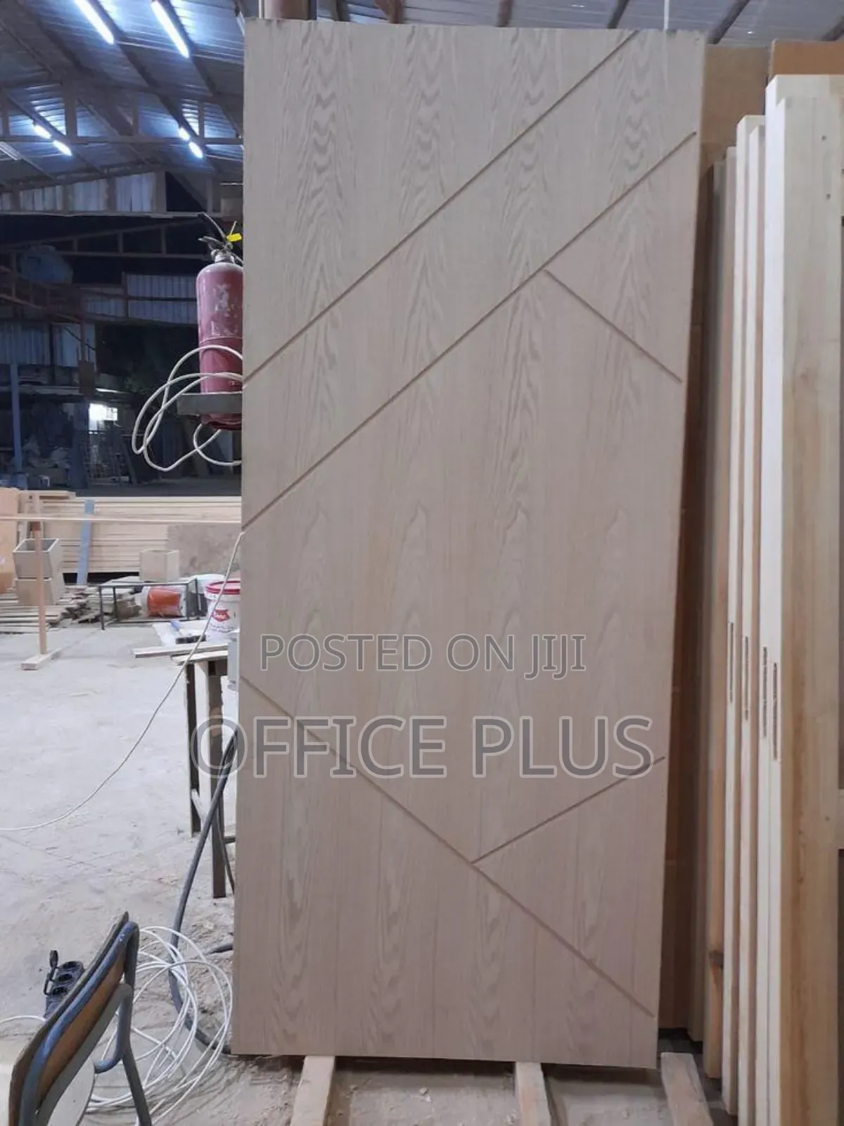 Modern Wooden Door With a Veneer Sheet Finish and Geometric Paneling ...