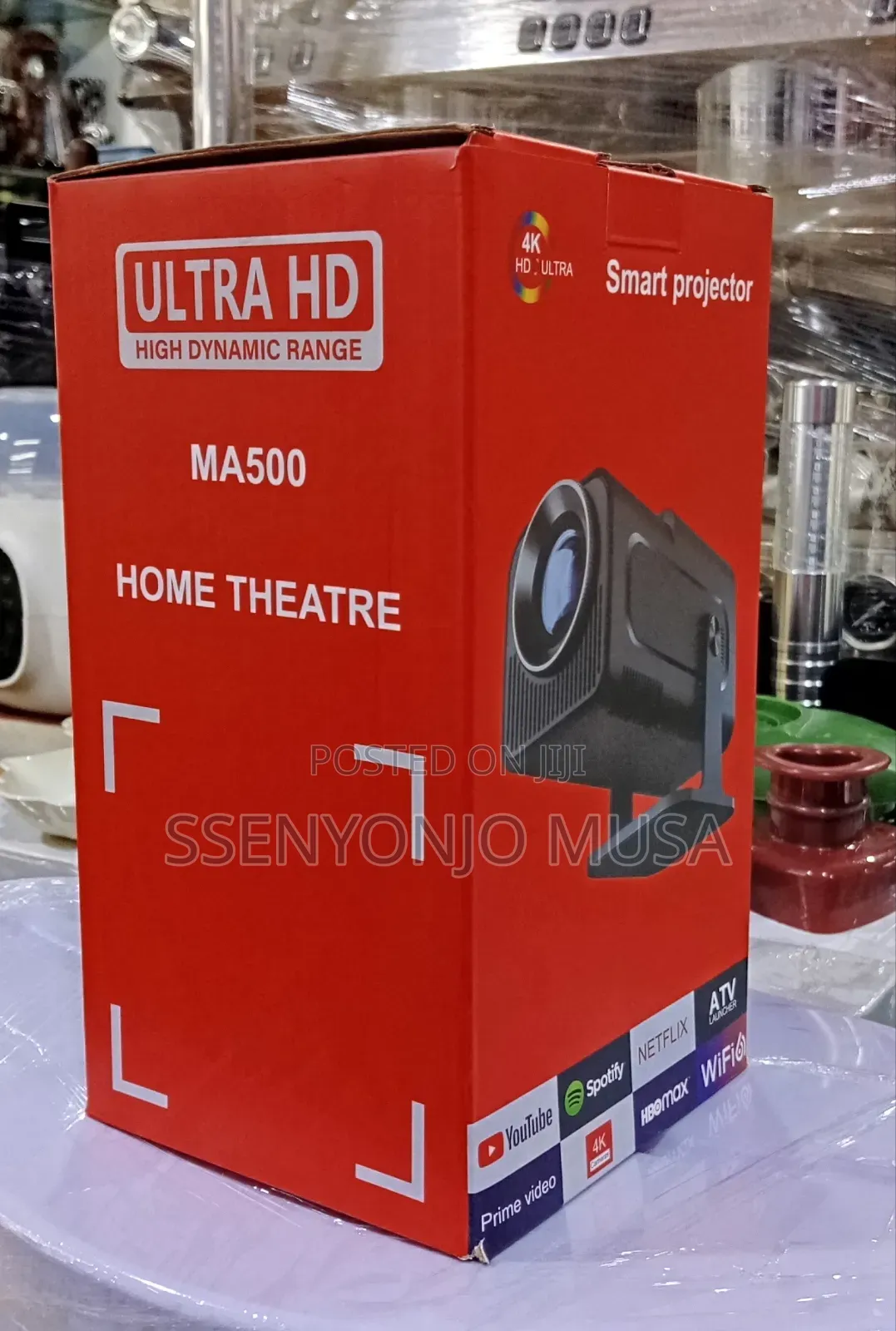 Mini Portable Smart Projector 1080p Fhd, 10000 Lumens, Wifi 6, Bt for ...