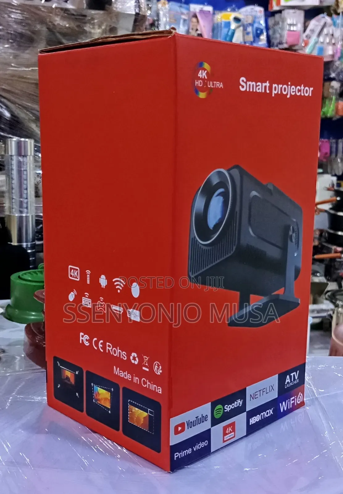 Mini Portable Smart Projector 1080p Fhd, 10000 Lumens, Wifi 6, Bt for ...
