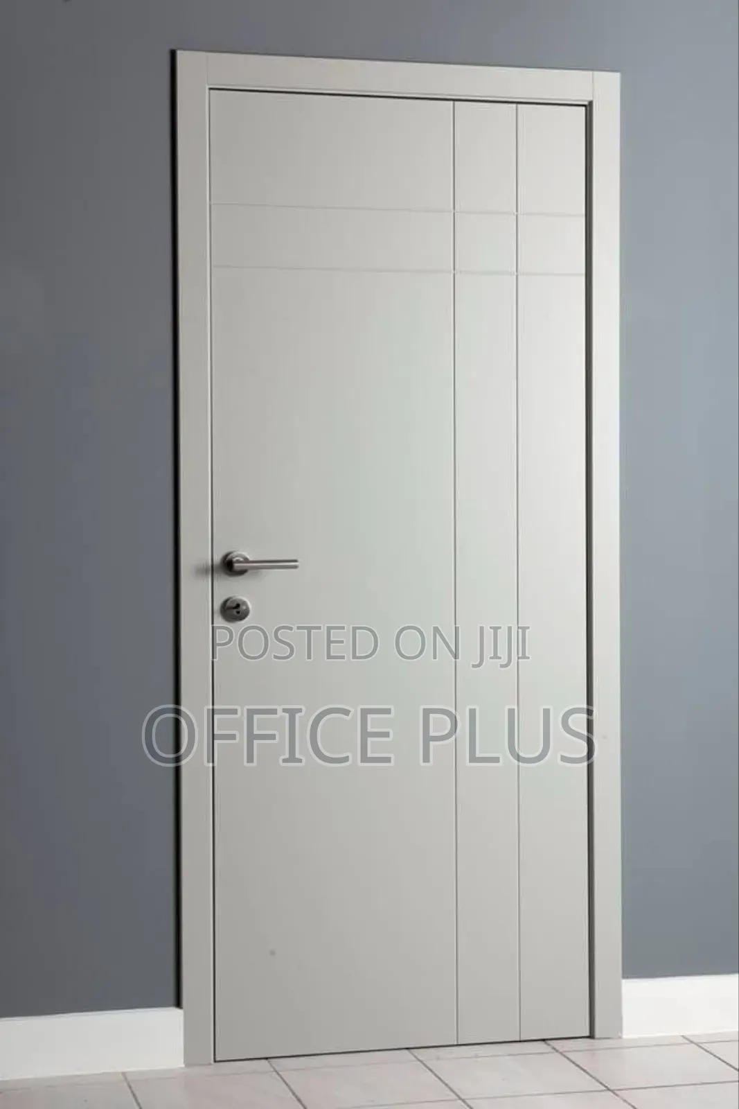 Modern White Lacquered MDF Interior Door With a Minimalist in Central ...