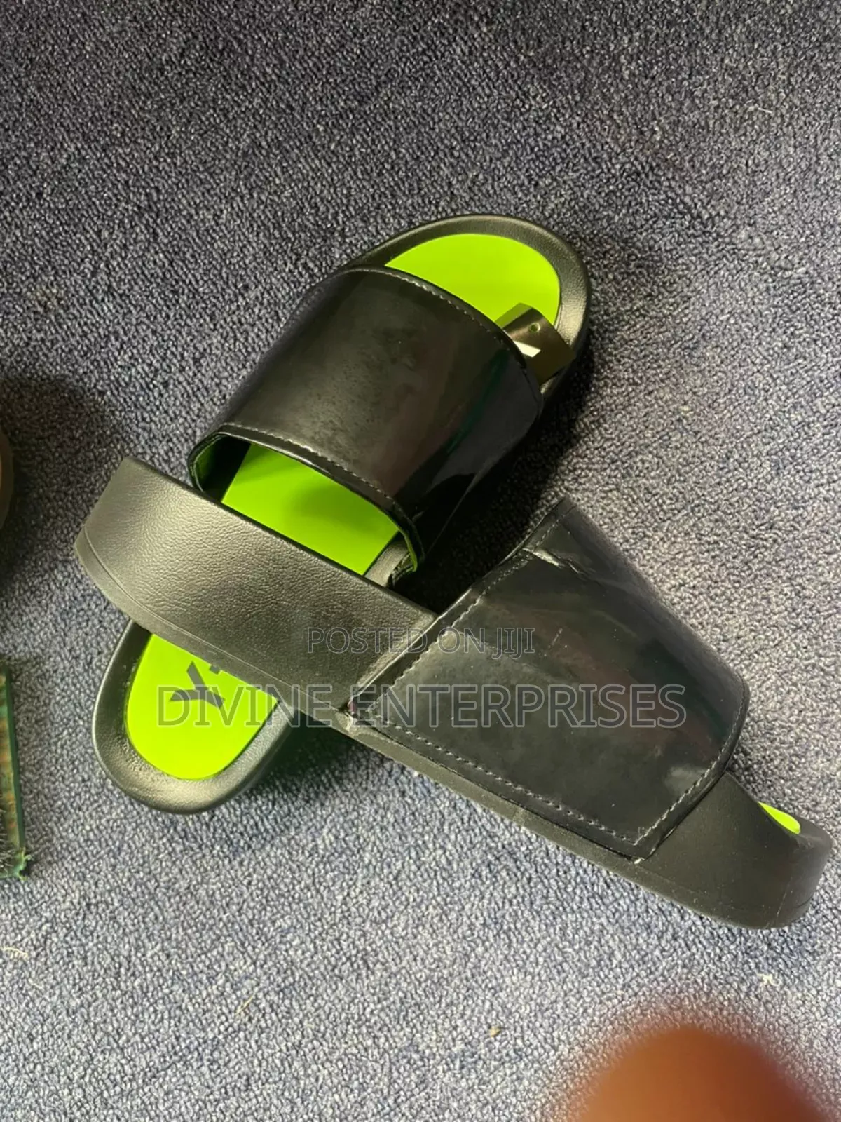 Black and Neon Green Y-3 Slides. in Makindye - Shoes, Paul Sekikubo ...