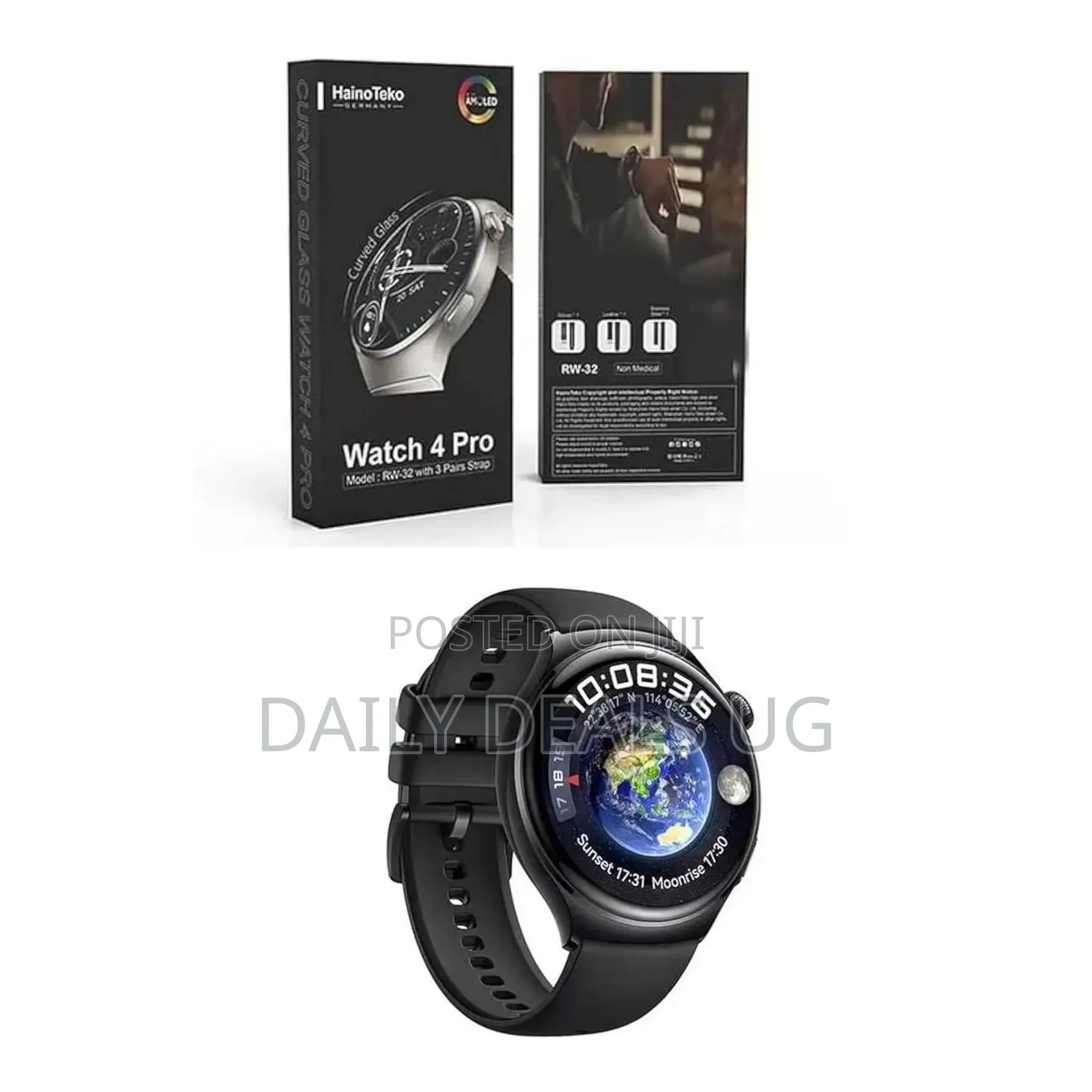 Haino Teko Smart Watch 4 Pro Rw-32 With Amoled Curved Glass Screen in ...