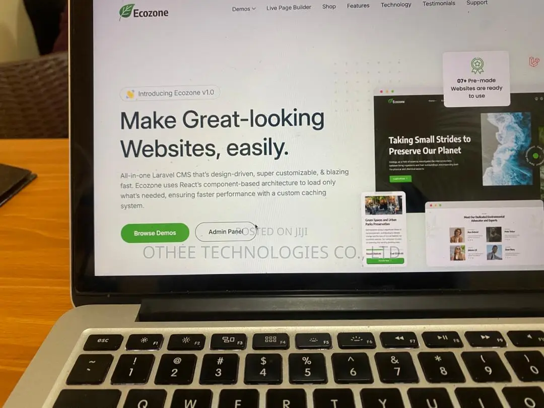 Ecology Environment Laravel CMS With Live Page Builder in Central Division - Software, Othee ...