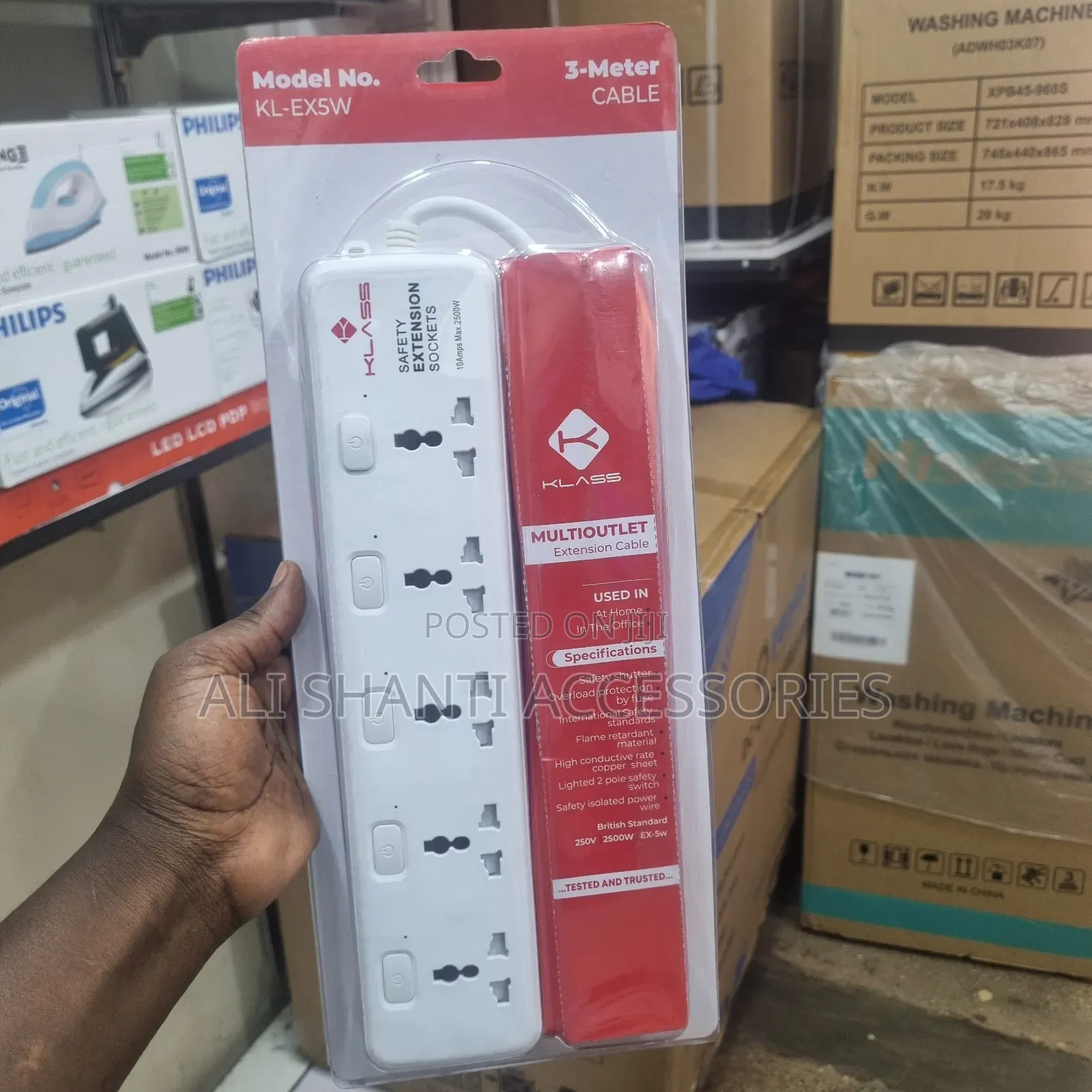 Klass 4 Ways Power Socket , 4 Ways Extention Cable Klass in Central ...