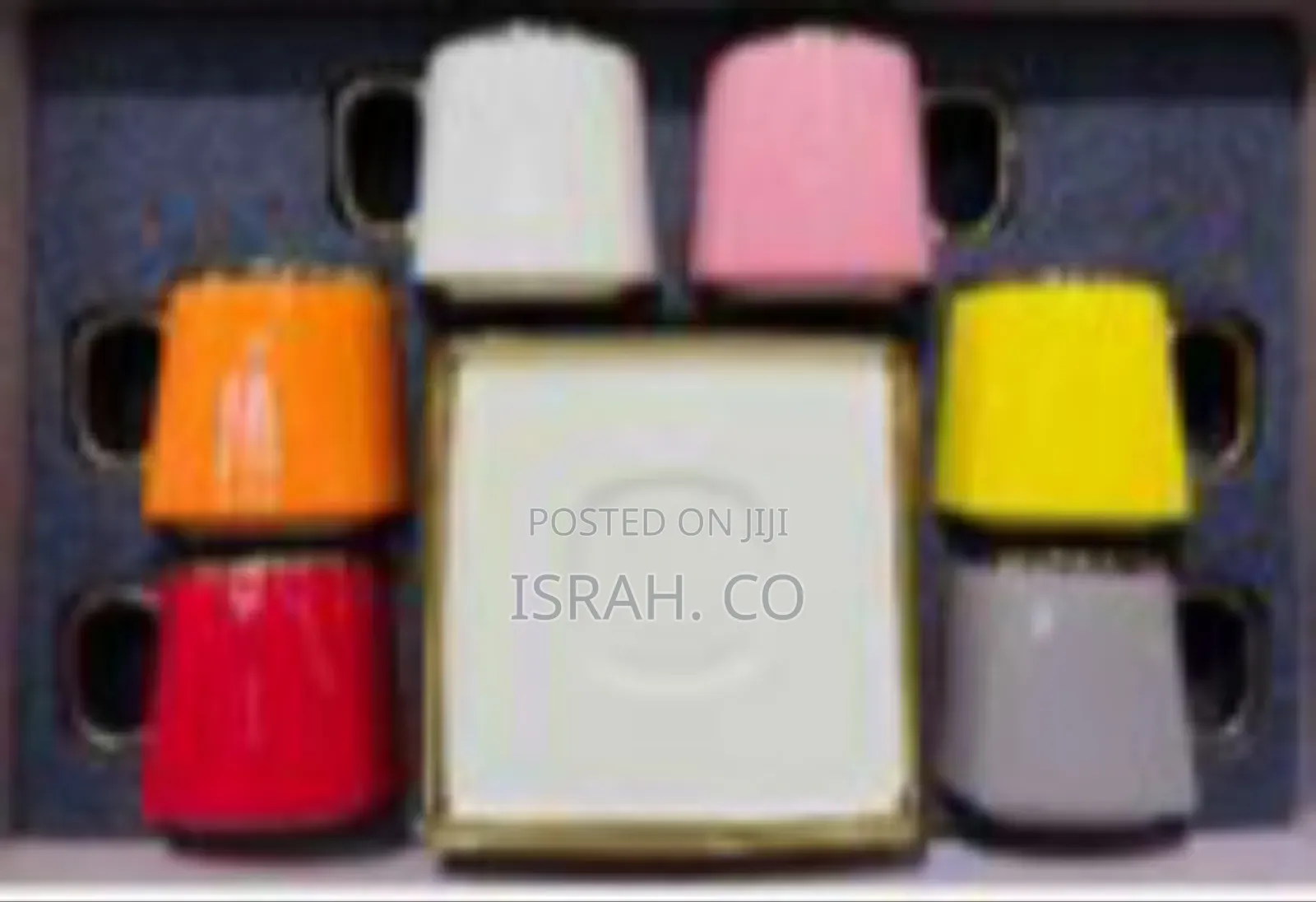 Vibrant Ceramic Coffee/Espresso Up Set With Serving Plate - Multicolor ...