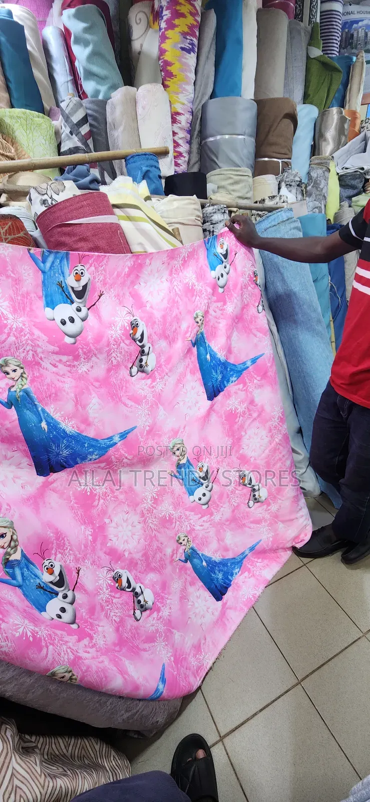 Pink Kids Cartoon Character Curtains Per Metre in Central Division ...