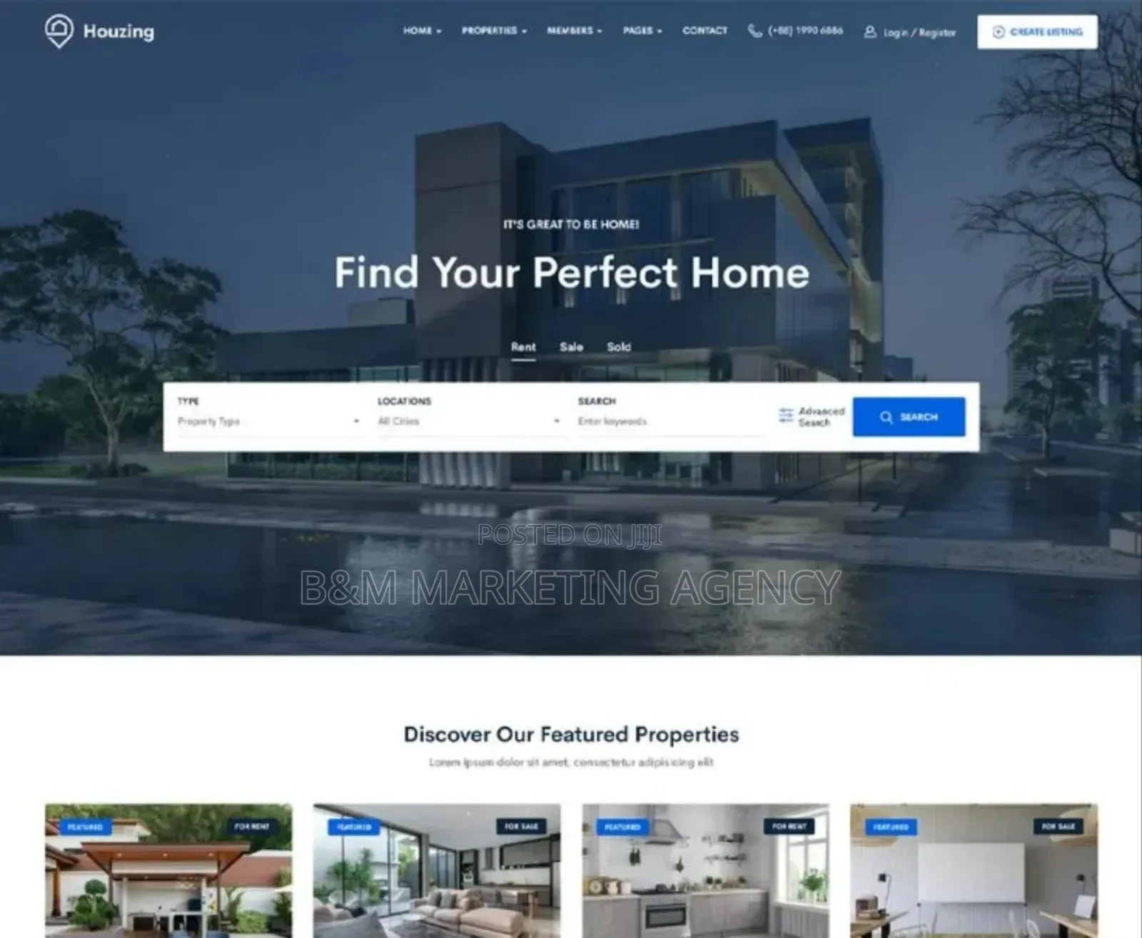 Website For Hotel Bookings And Real Estate Business in Central Division ...