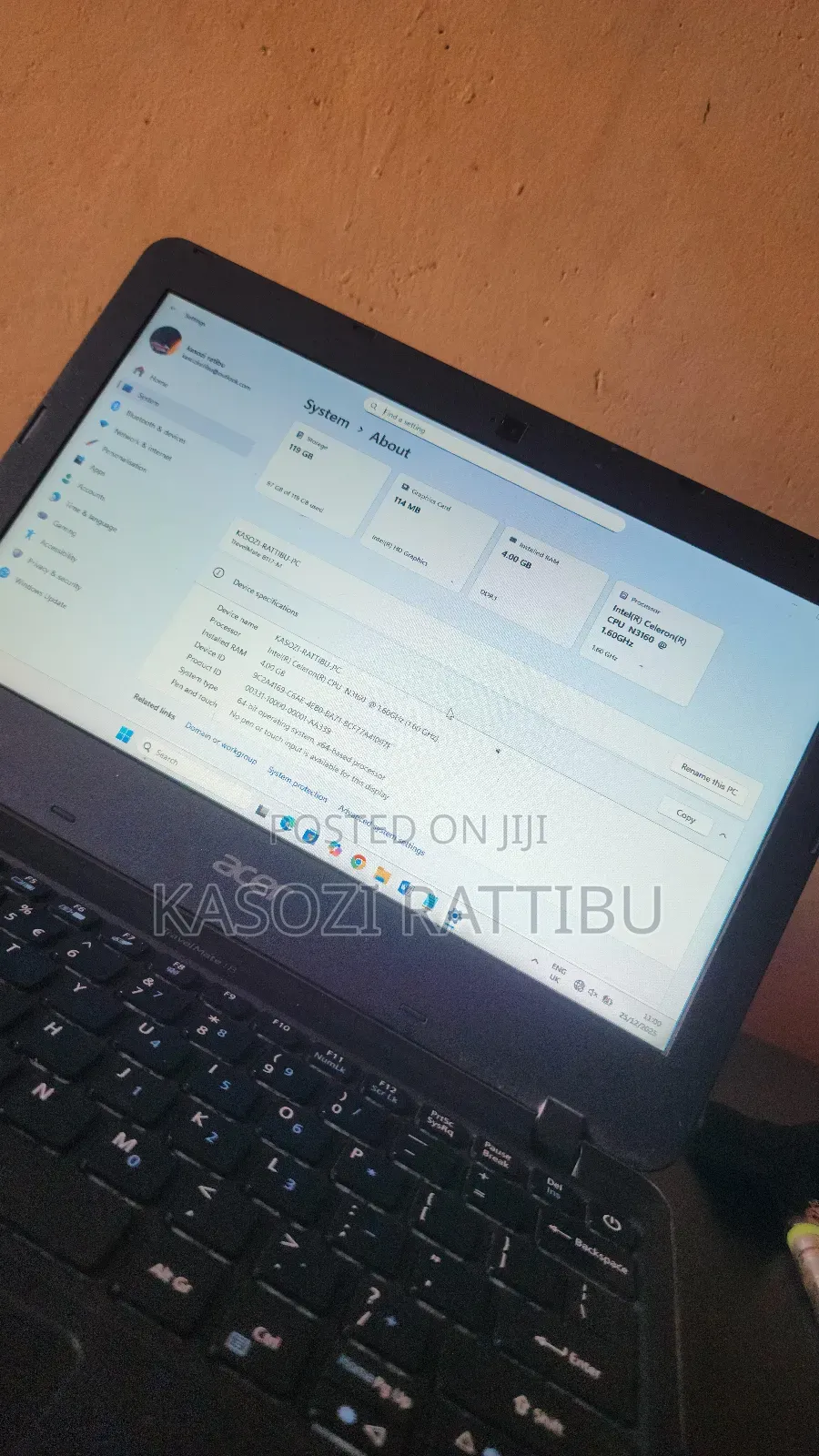 Laptop Acer TravelMate B 4GB Intel Celeron SSD 128GB in Central ...