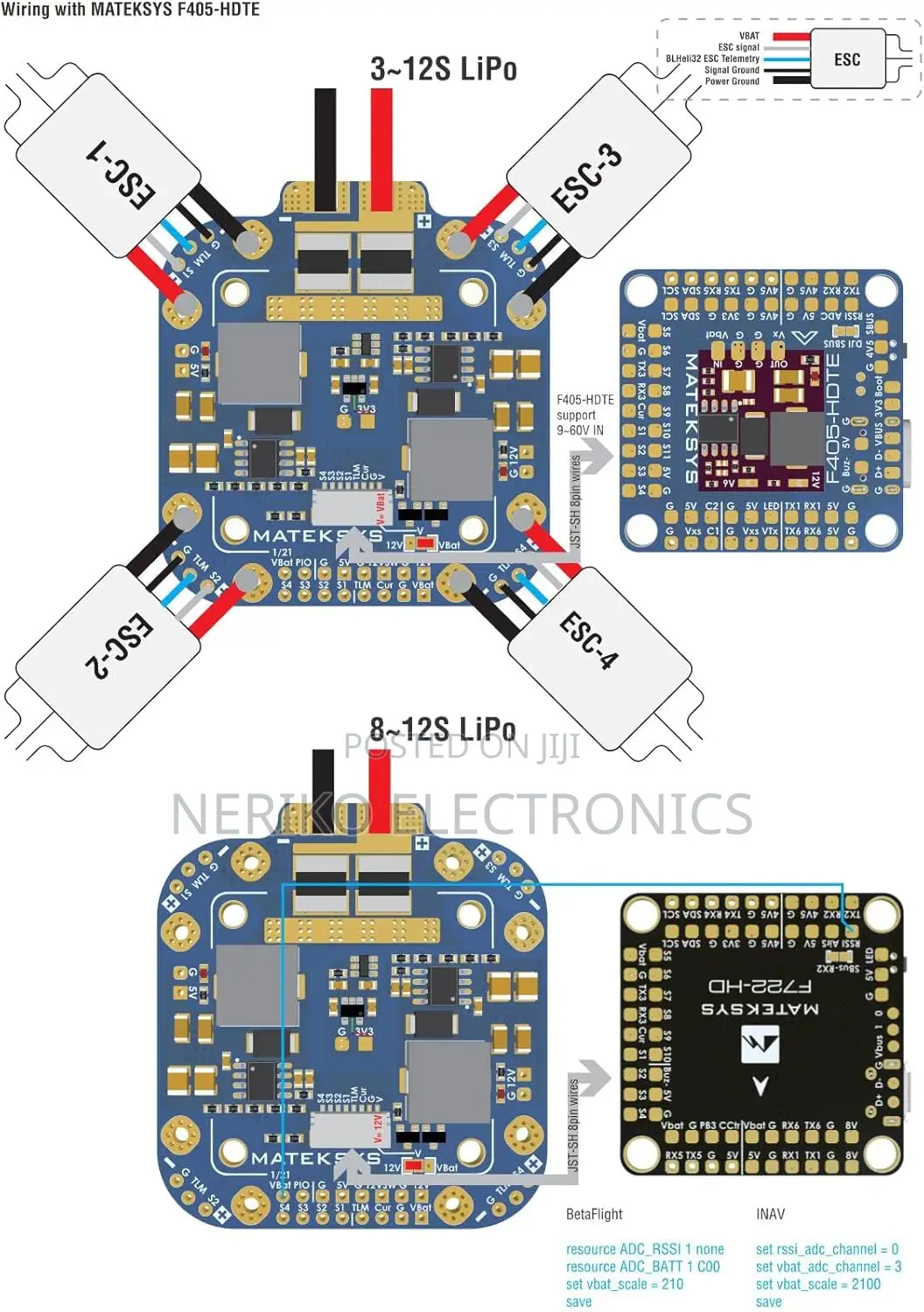 Matek PDB-Hex 2-12s PDB Power Distribution Board Bec Current Sensor in ...