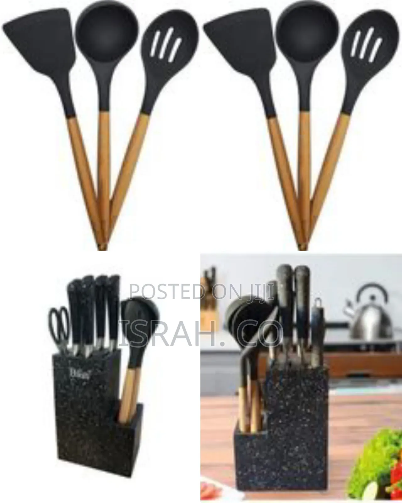 Multi-Functional Kitchen Knife and Utensil Set With Storage Block in ...