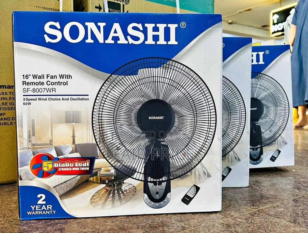 Sonashi 16-Inch Wall Fan With Remote Control, Model Sf-8007wr in ...