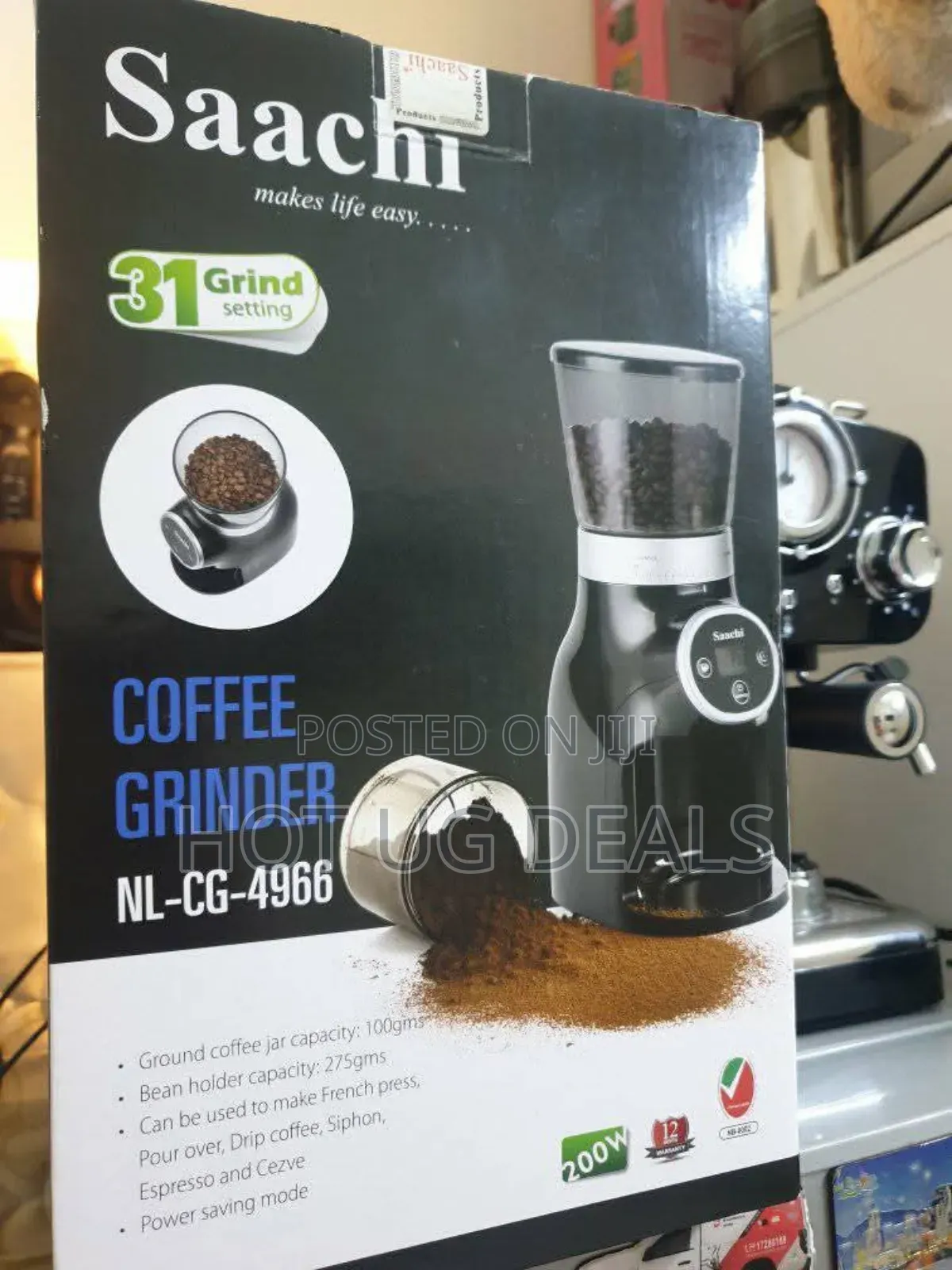 Saachi Electric Burr Coffee Grinder With Adjustable Settings in Central ...
