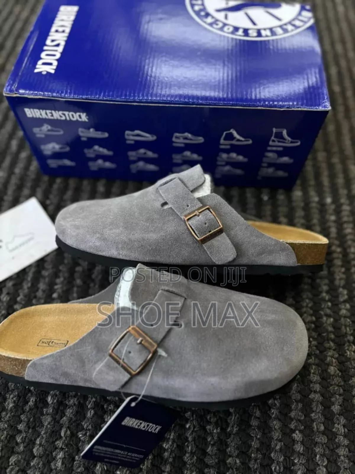 Birkenstock Boston Clog in Grey Suede in Central Division - Shoes, Shoe ...