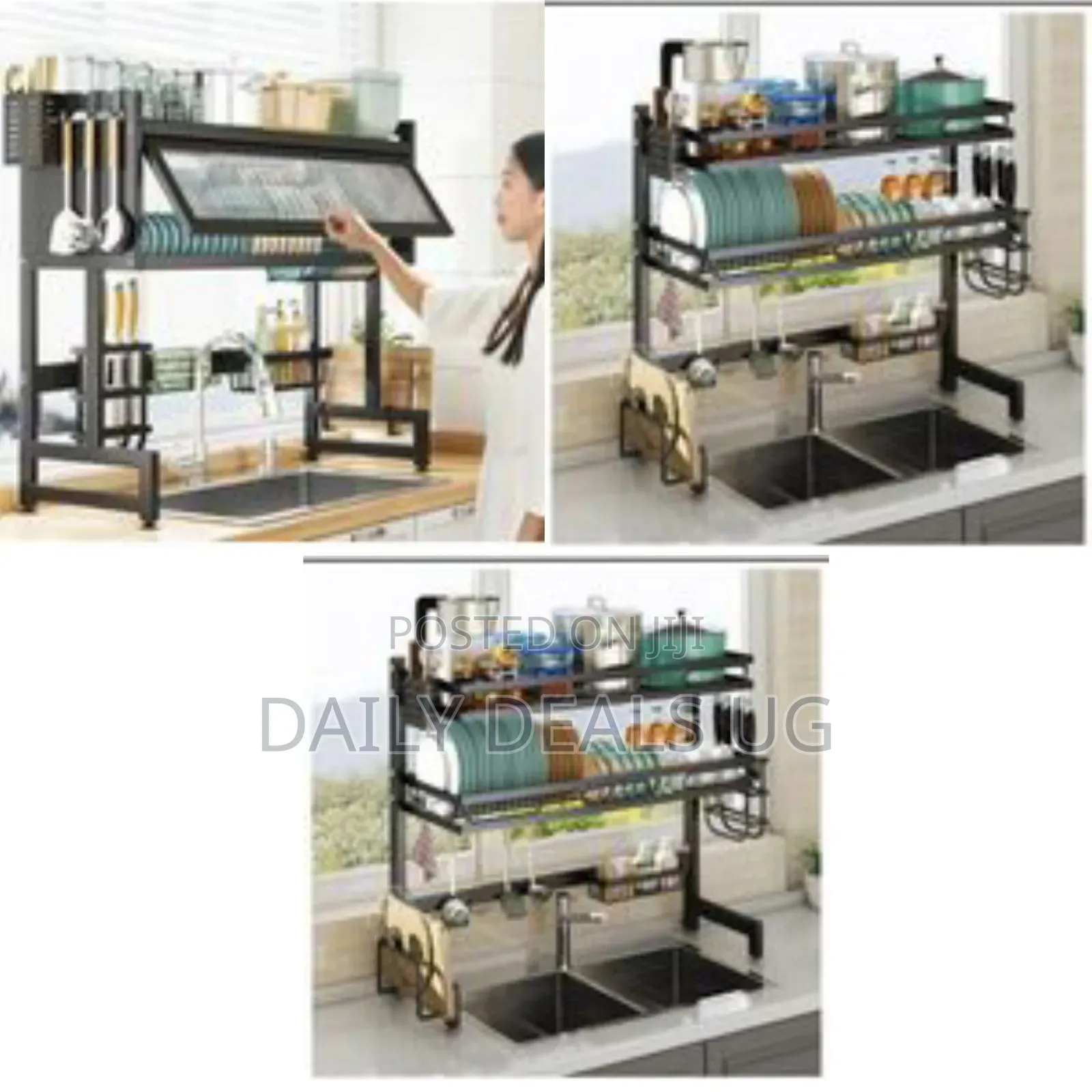 Premium Over-the-Sink Kitchen Dish Drying Rack and Storage Organizer in ...