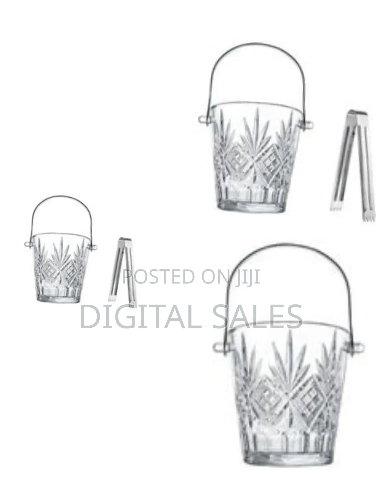 Elegant Glass Ice Bucket With Stainless Steel Tongs - Multicolor in ...