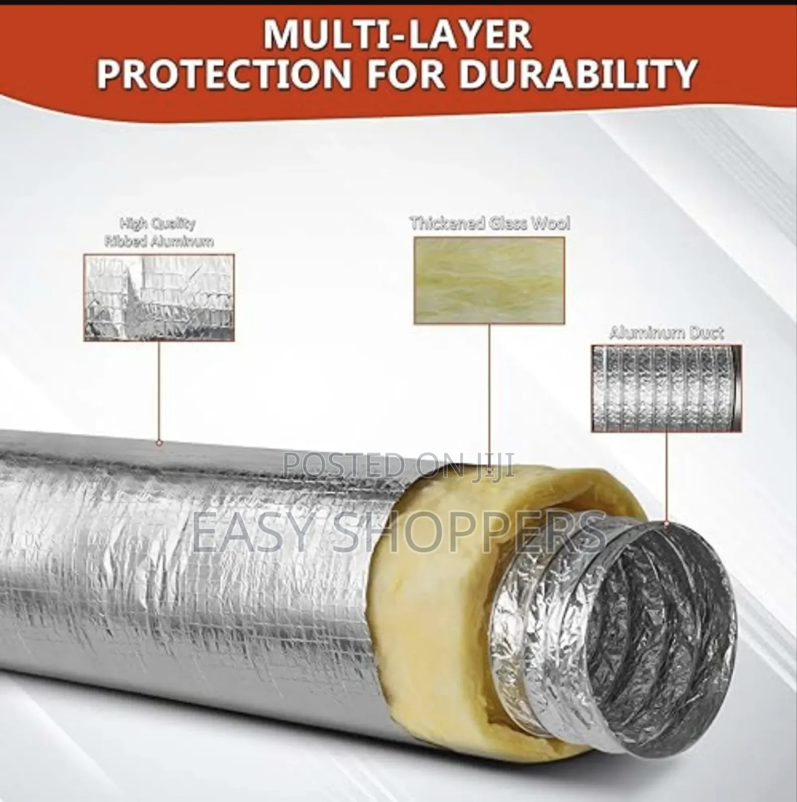 4 Inch Insulated Aluminium Flexible Duct Pipe, Hvac Aluminum Hose Pipe ...