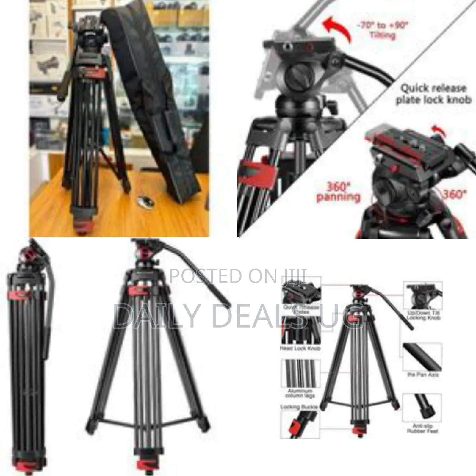 Video Tripod, Professional Heavy Duty Aluminum Tripod System in Central ...