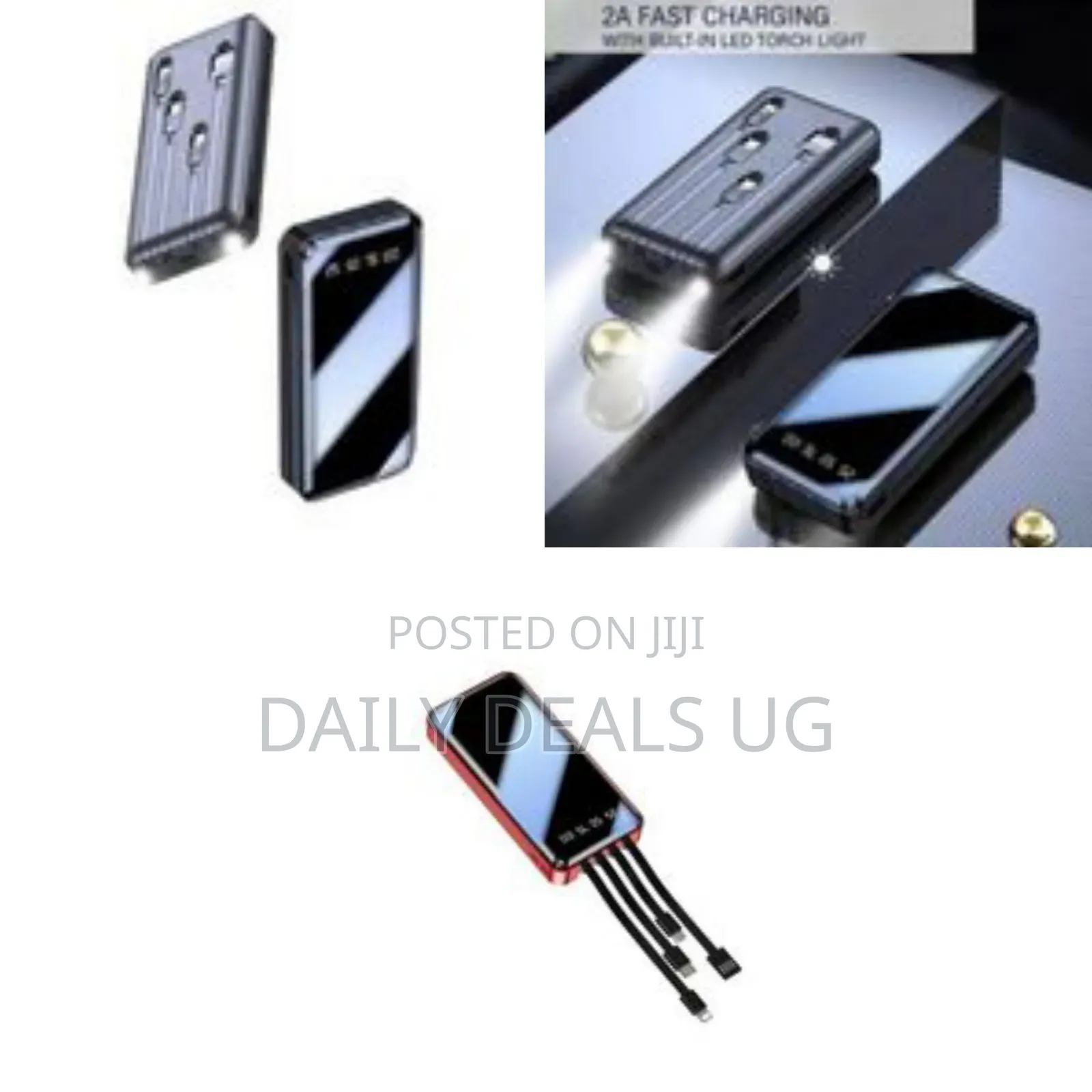 Portable Power Bank With Built-in Cables and Digital Display (20000mah ...