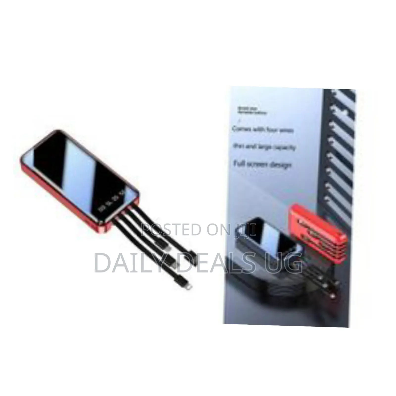 Portable Power Bank With Built-in Cables and Digital Display (20000mah ...