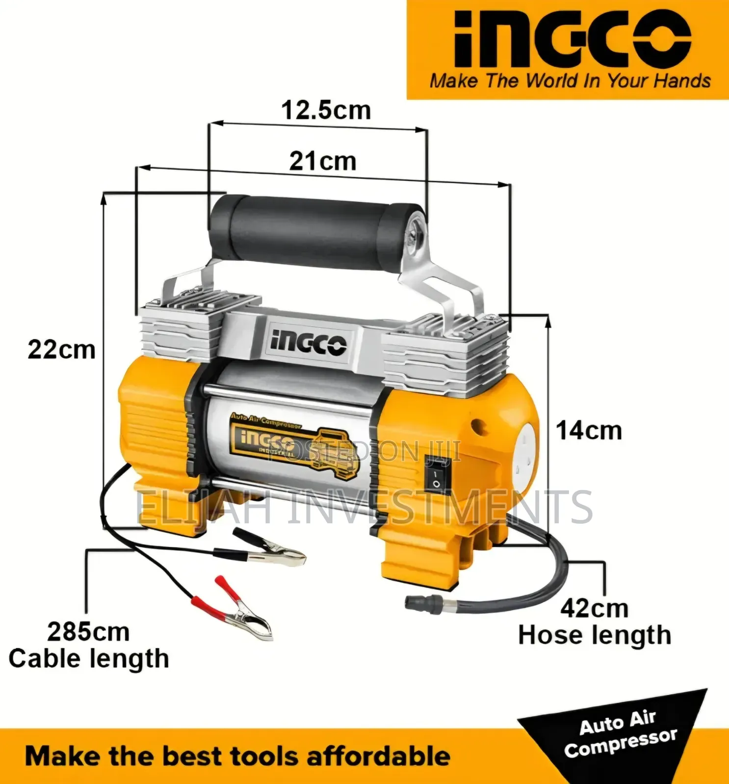Ingco Aac2508 Auto Air Compressor. in Central Division - Vehicle Parts ...